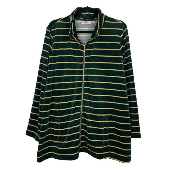 Quacker Factory | Jackets & Coats | Quacker Factory Velour Zip Jacket ...